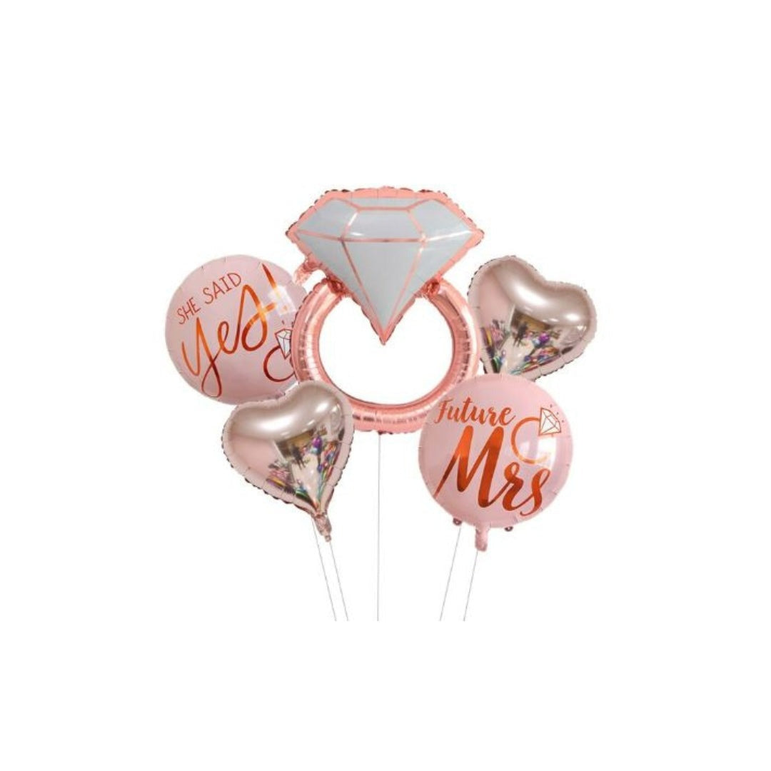 She Said Yes Rose Gold Balloon Bouquet – PARTYBAR.CO